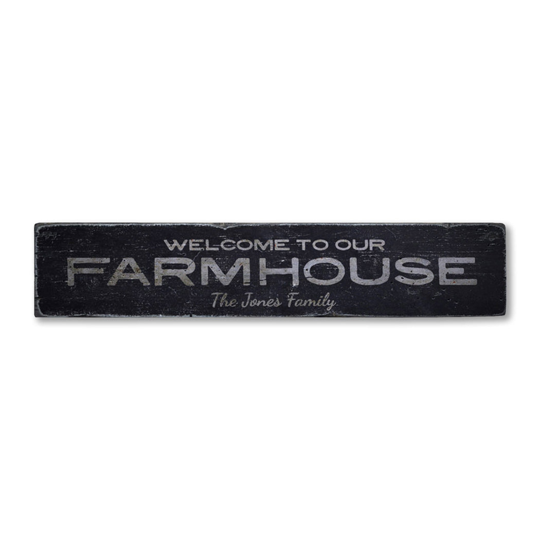 Farmhouse Welcome Rustic Wood Sign – Lizton Sign Shop