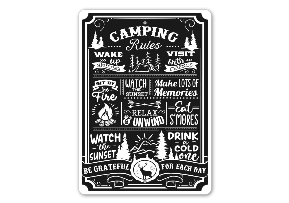 Camping Rules Sign Lizton Sign Shop camping-rules-sign-lizton-sign-shop