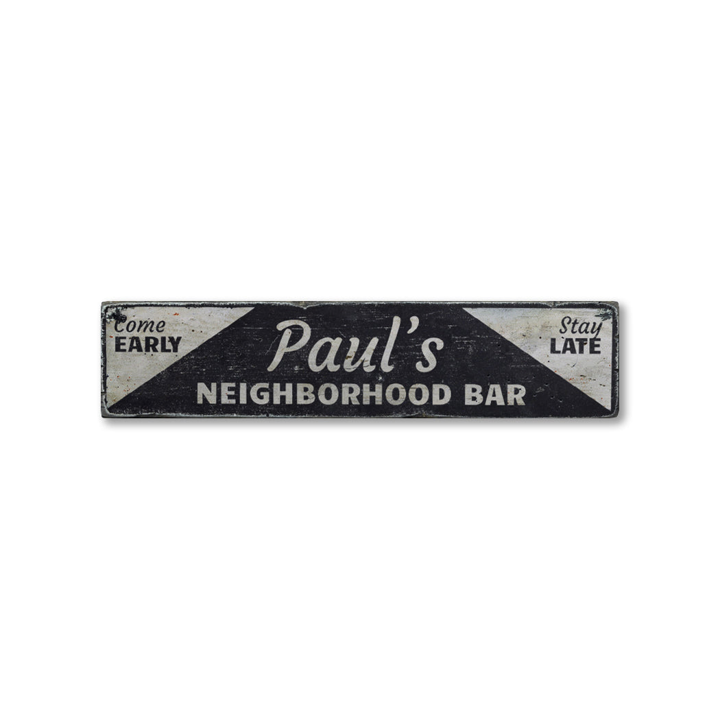 Neighborhood Bar Rustic Wood Sign – Lizton Sign Shop