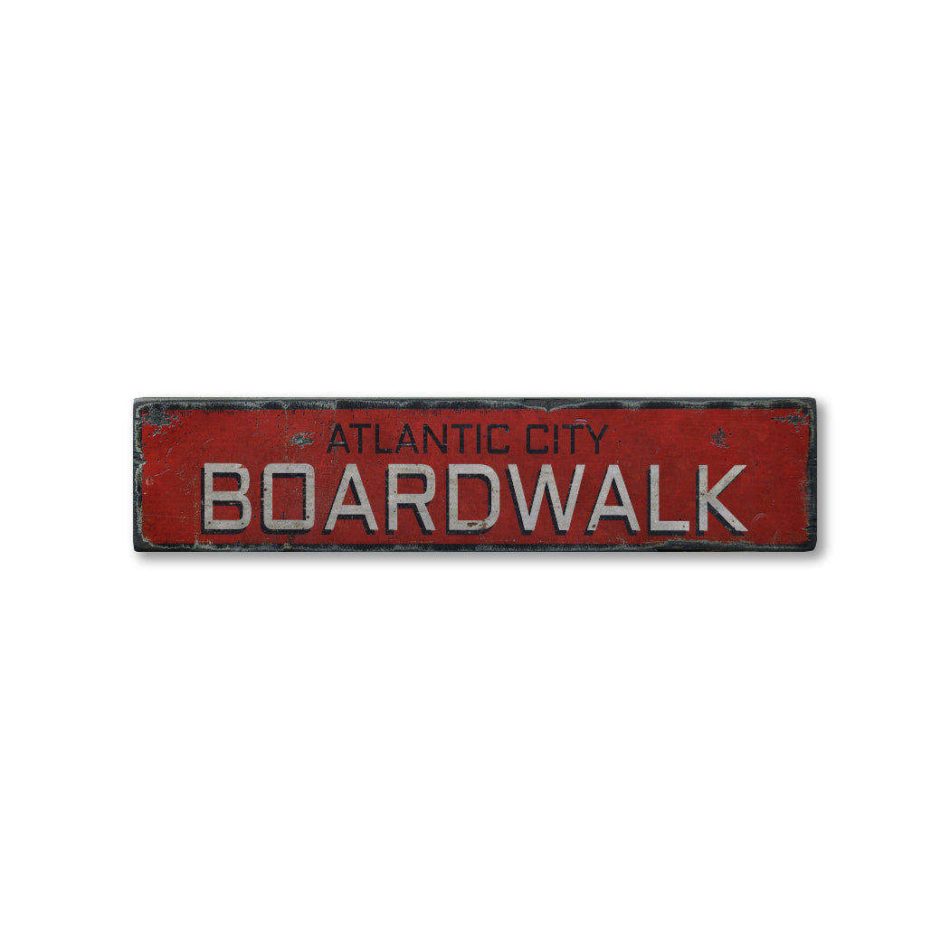 Boardwalk Location Rustic Wood Sign – Lizton Sign Shop