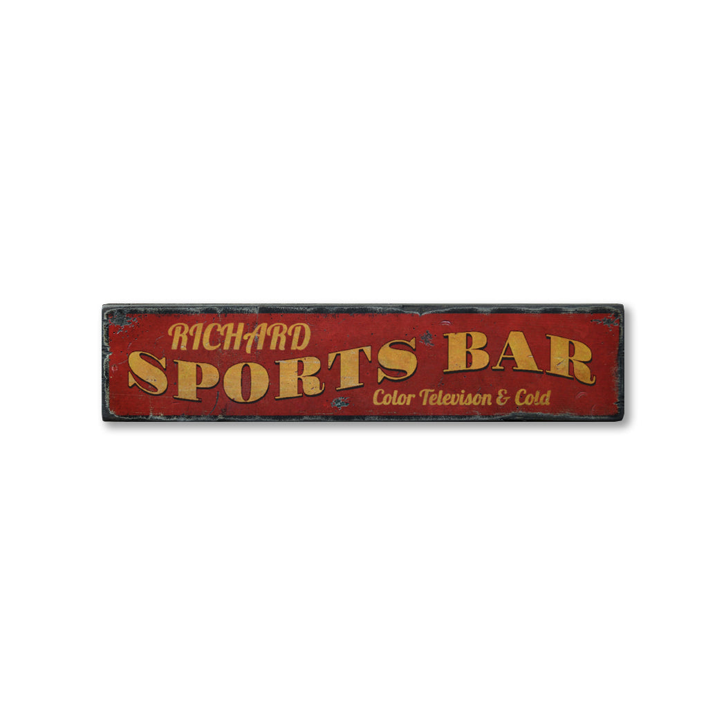 Sports Bar Name Rustic Wood Sign – Lizton Sign Shop