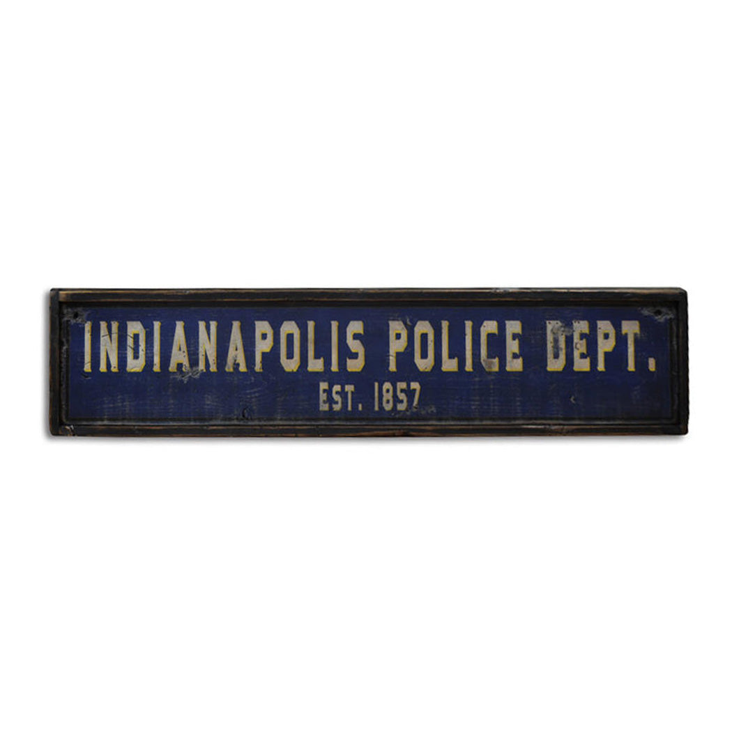 Police Department Rustic Wood Sign – Lizton Sign Shop