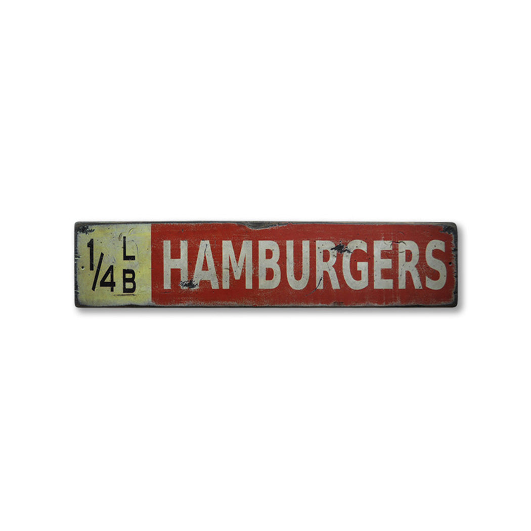 Quarter Pound Hamburger Rustic Wood Sign – Lizton Sign Shop