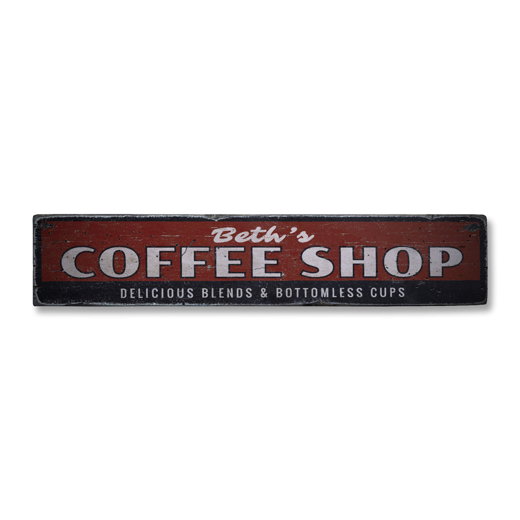 Delicious Blends Coffee Shop Rustic Wood Sign – Lizton Sign Shop
