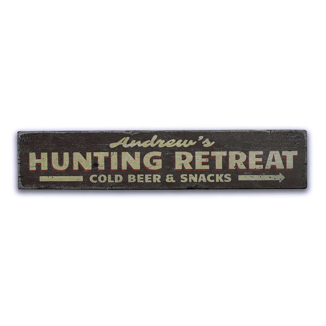 Hunting Retreat Name Rustic Wood Sign – Lizton Sign Shop