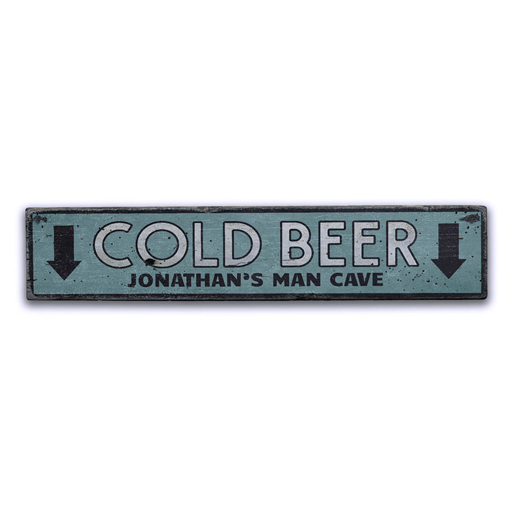 Cold Beer Arrows Rustic Wood Sign – Lizton Sign Shop