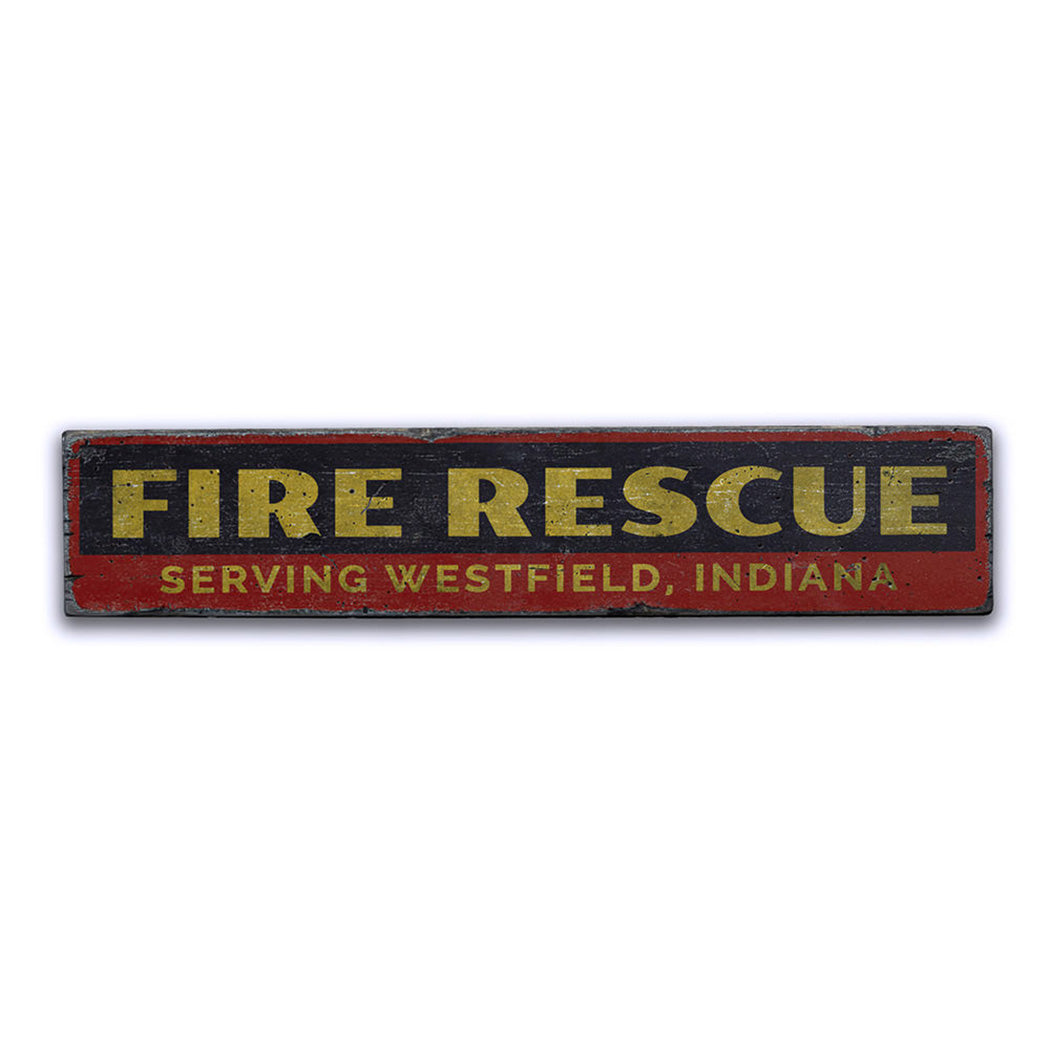 Fire Rescue Rustic Wood Sign – Lizton Sign Shop