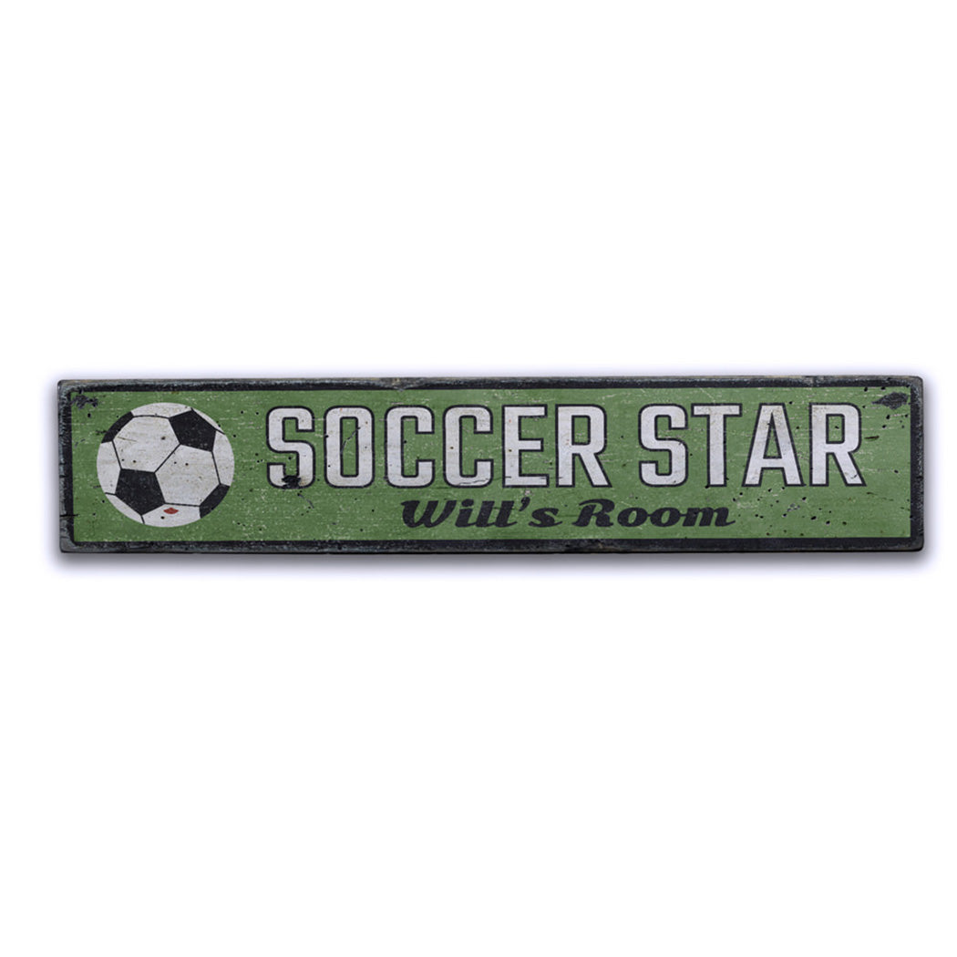 Soccer Star Rustic Wood Sign – Lizton Sign Shop