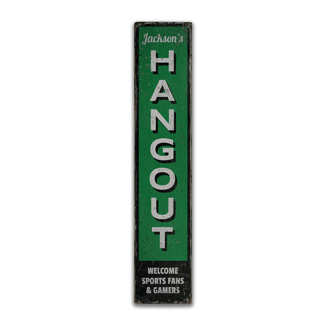 Hangout Rustic Wood Sign – Lizton Sign Shop