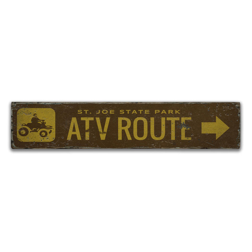 ATV Route Rustic Wood Sign – Lizton Sign Shop