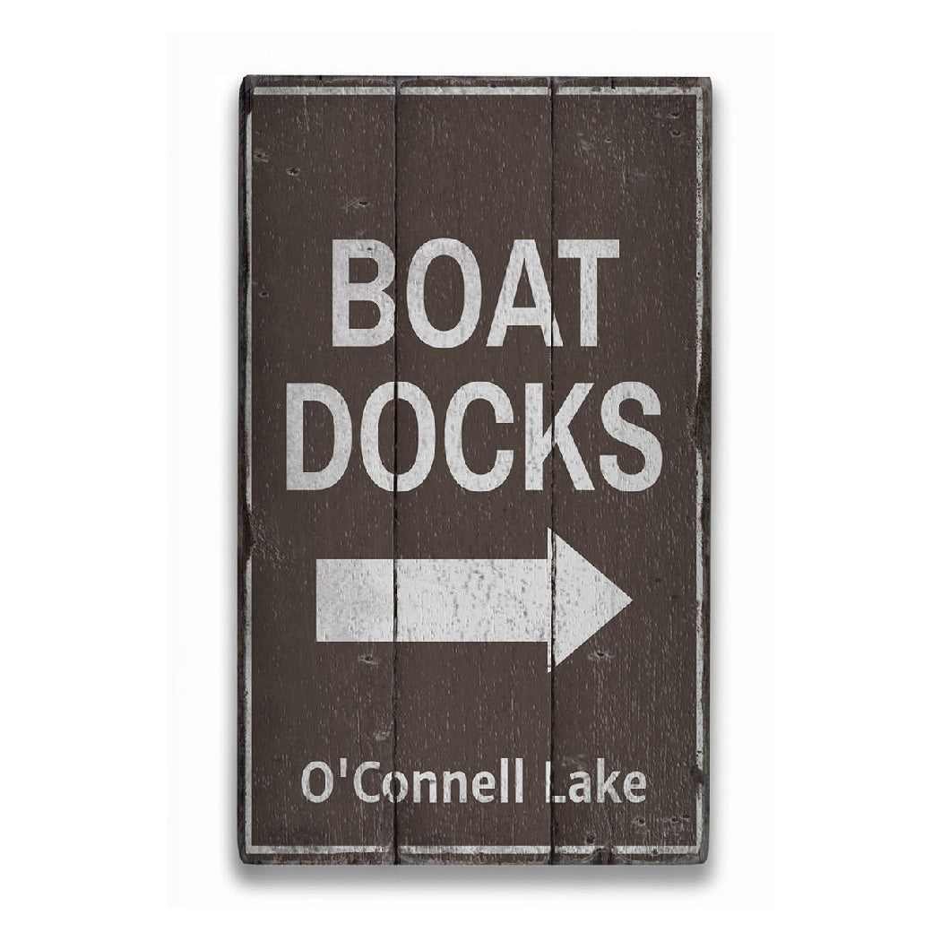 Boat Docks Arrow Rustic Wood Sign – Lizton Sign Shop