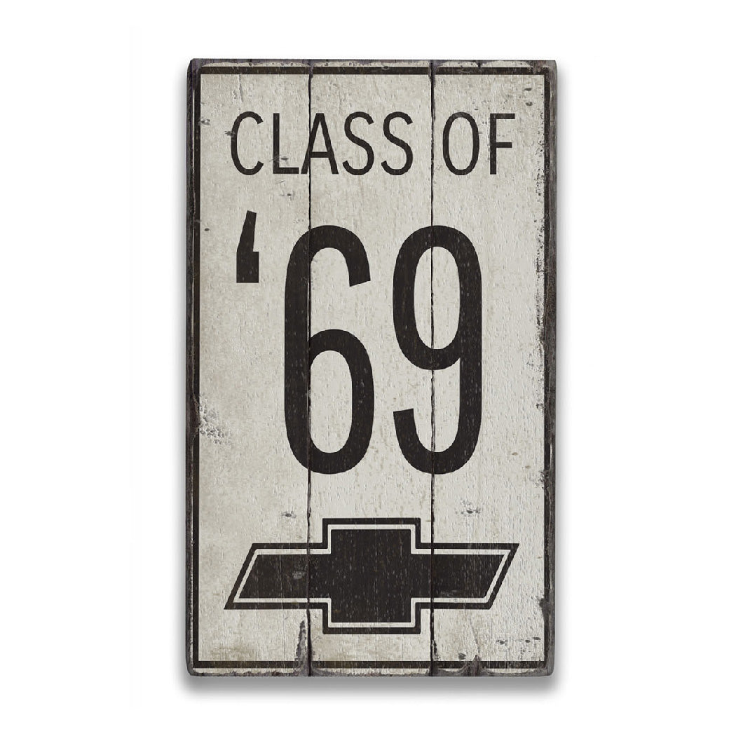 Chevy Car Year Rustic Wood Sign – Lizton Sign Shop