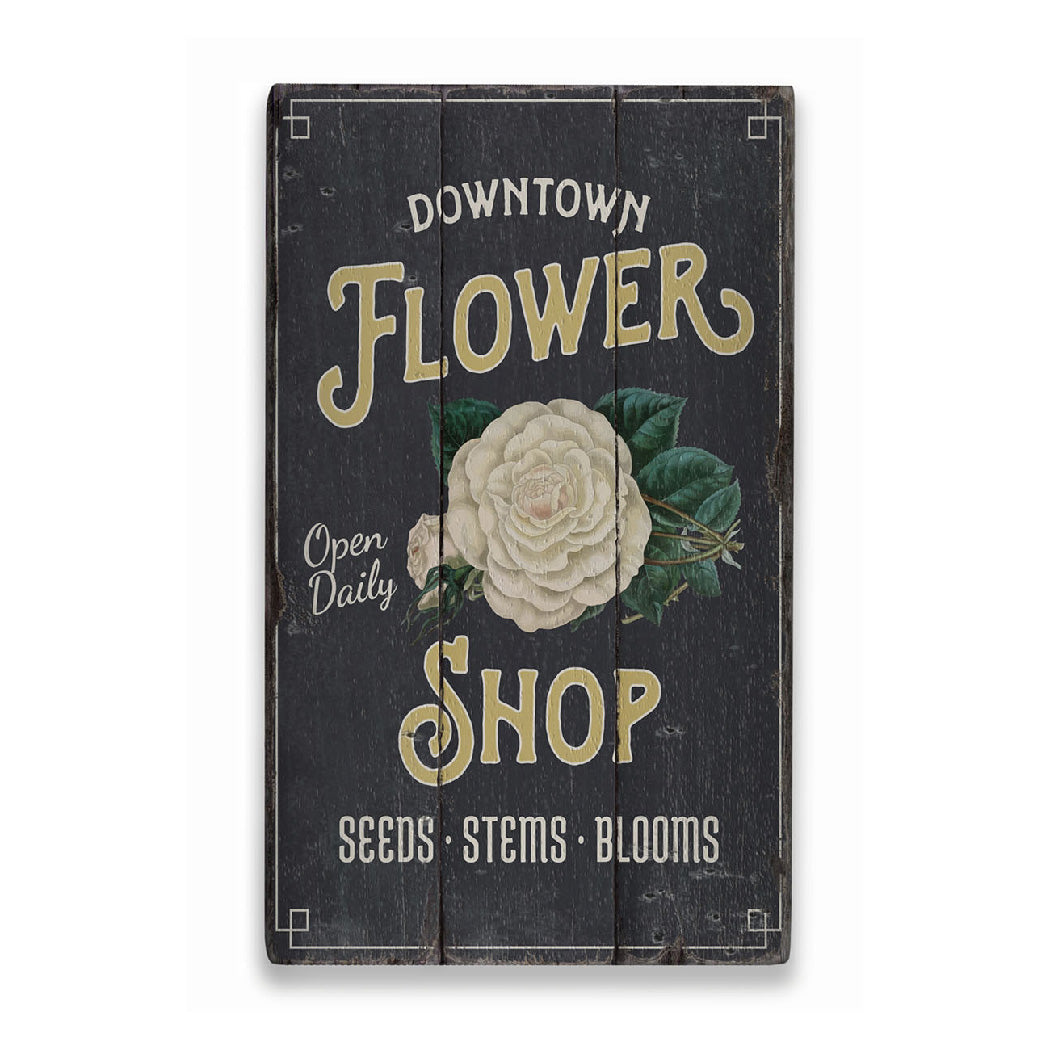 Flower Shop Rustic Wood Sign – Lizton Sign Shop