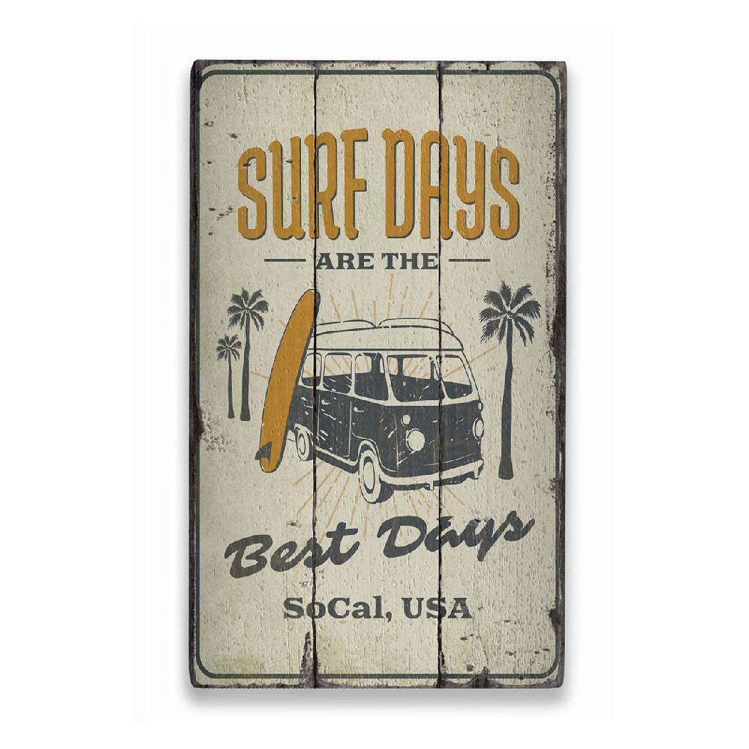 Surf Days Rustic Wood Sign – Lizton Sign Shop