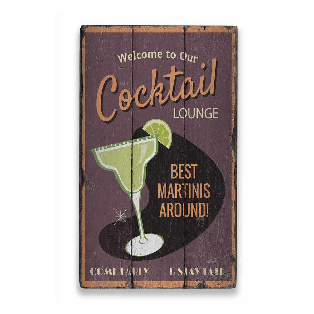 Cocktail Lounge Rustic Wood Sign – Lizton Sign Shop