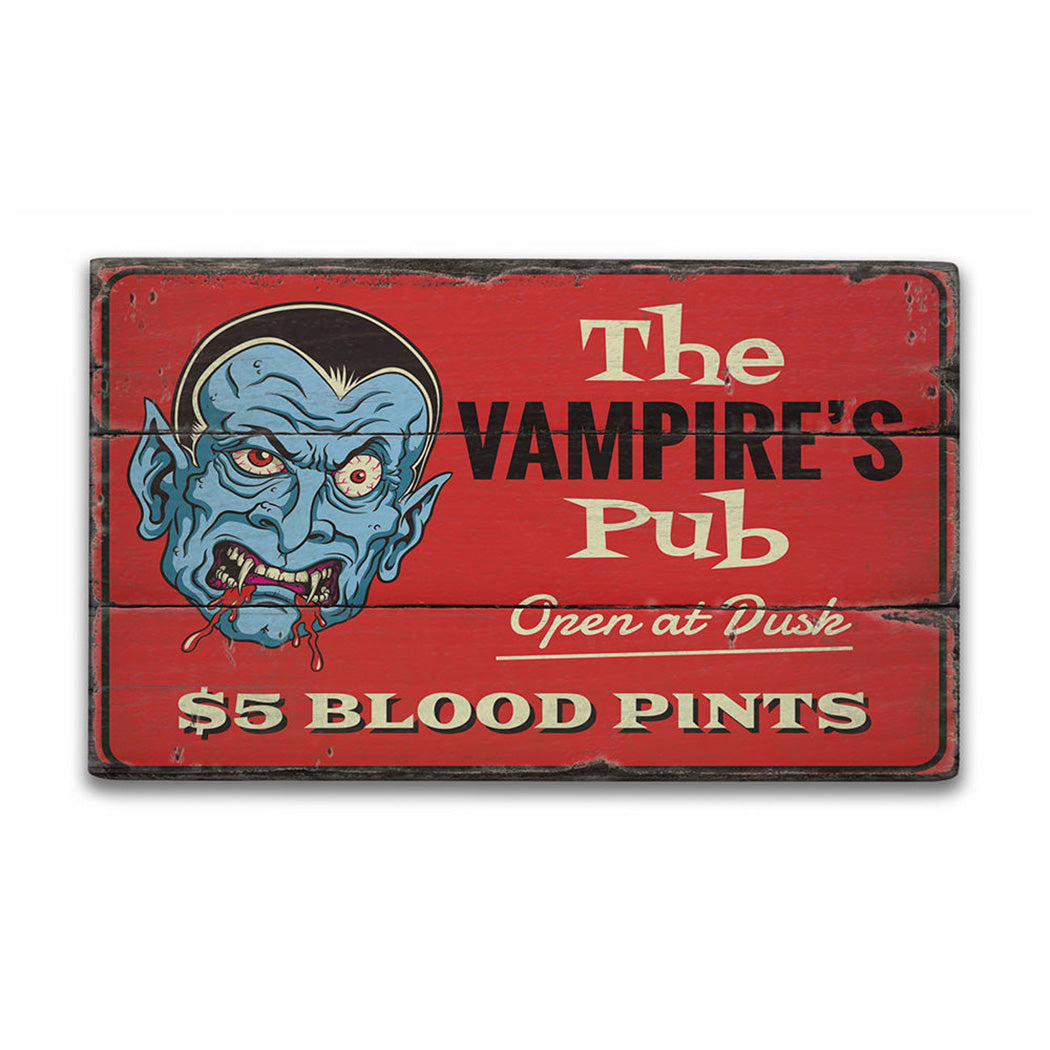 The Vampire Pub Rustic Wood Sign – Lizton Sign Shop