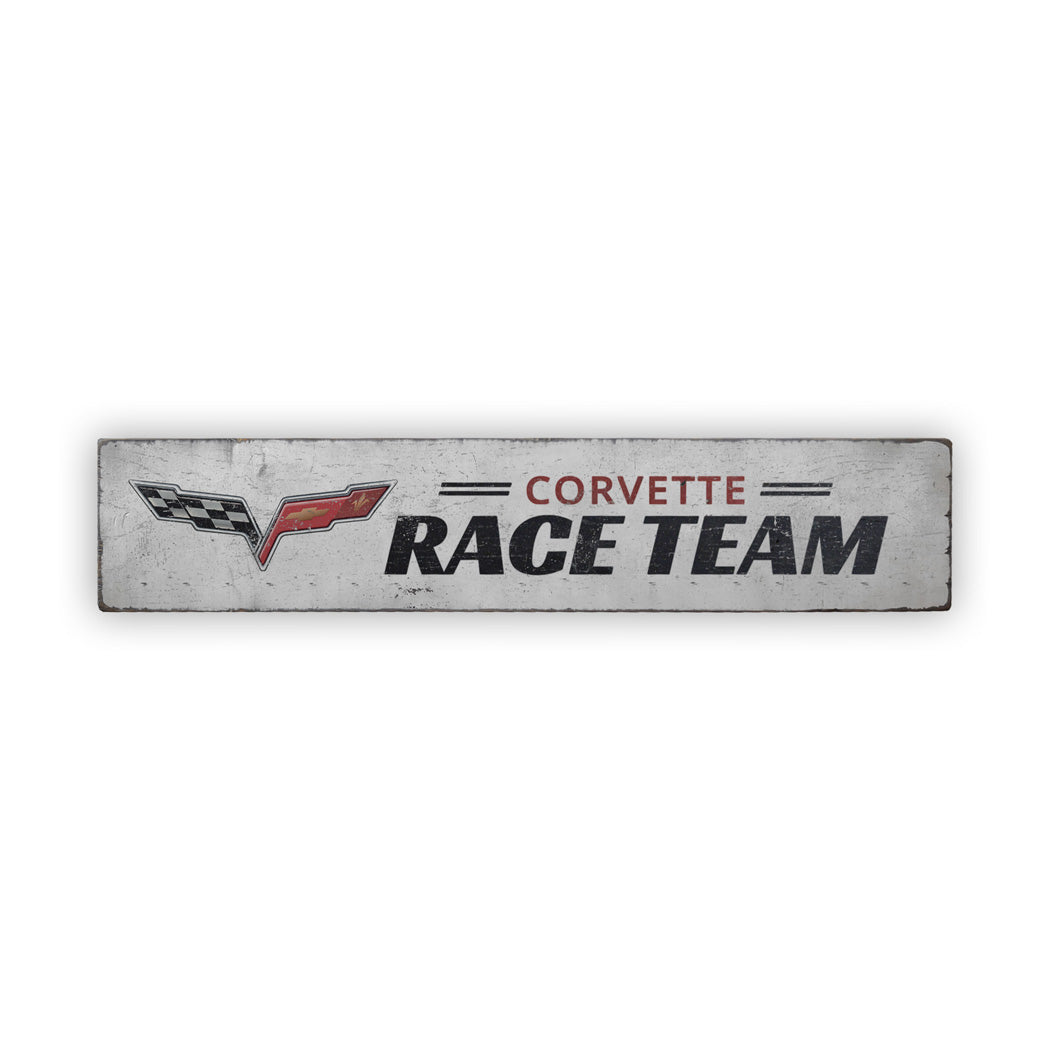Corvette Race Team Rustic Wood Sign – Lizton Sign Shop