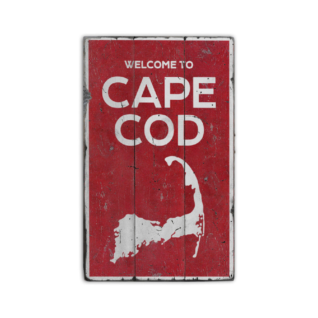Cape Cod Welcome Rustic Wood Sign – Lizton Sign Shop