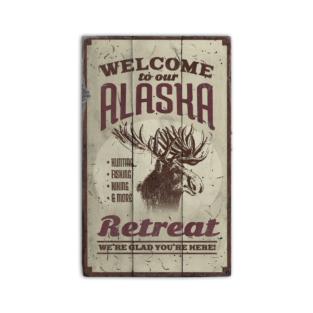Alaska Retreat Rustic Wood Sign – Lizton Sign Shop