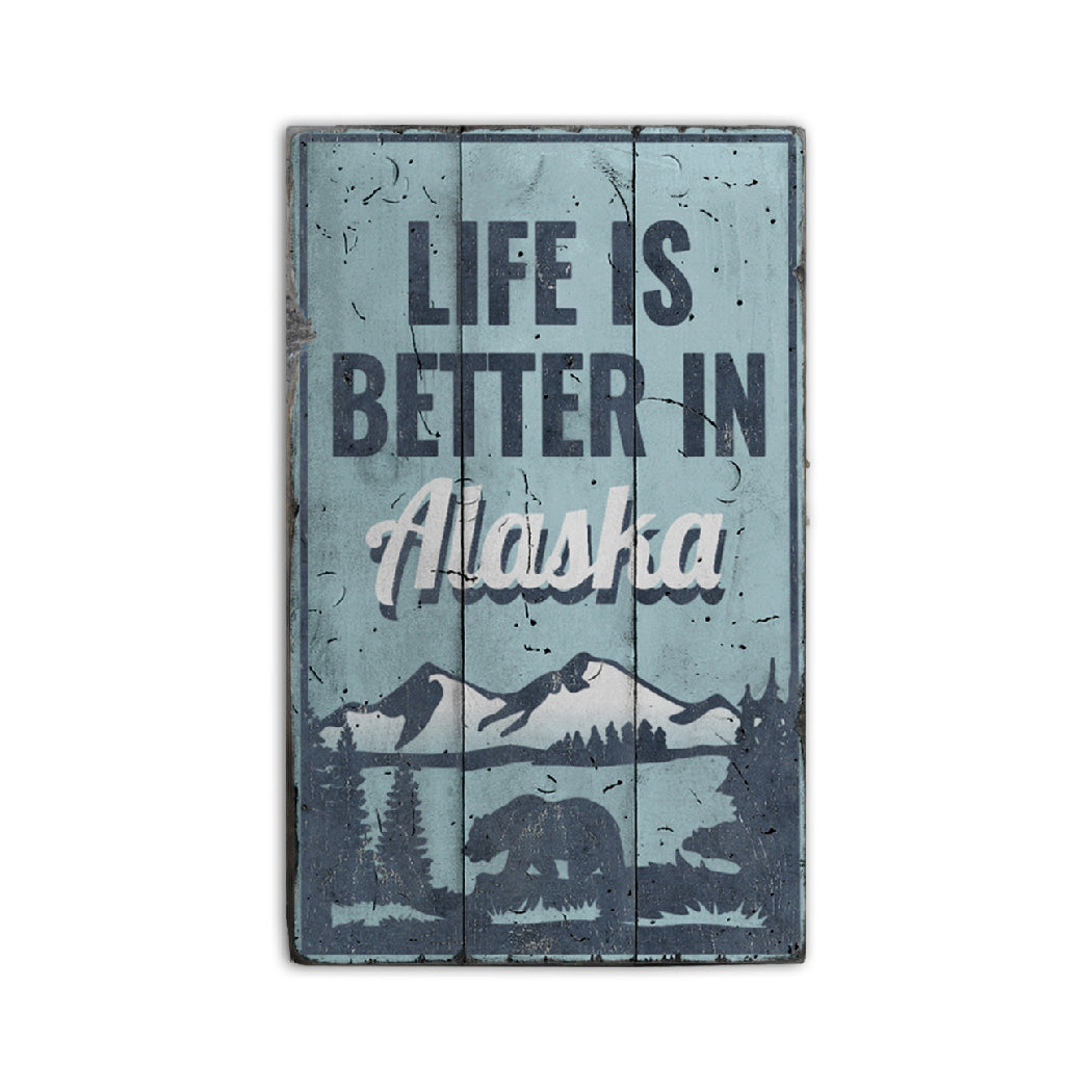 Alaska Rustic Wood Sign – Lizton Sign Shop