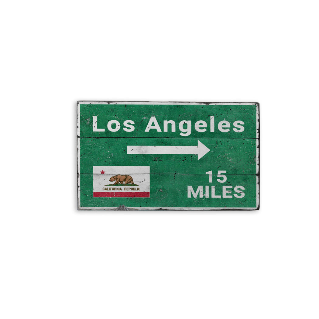 Los Angeles Mileage Rustic Wood Sign – Lizton Sign Shop
