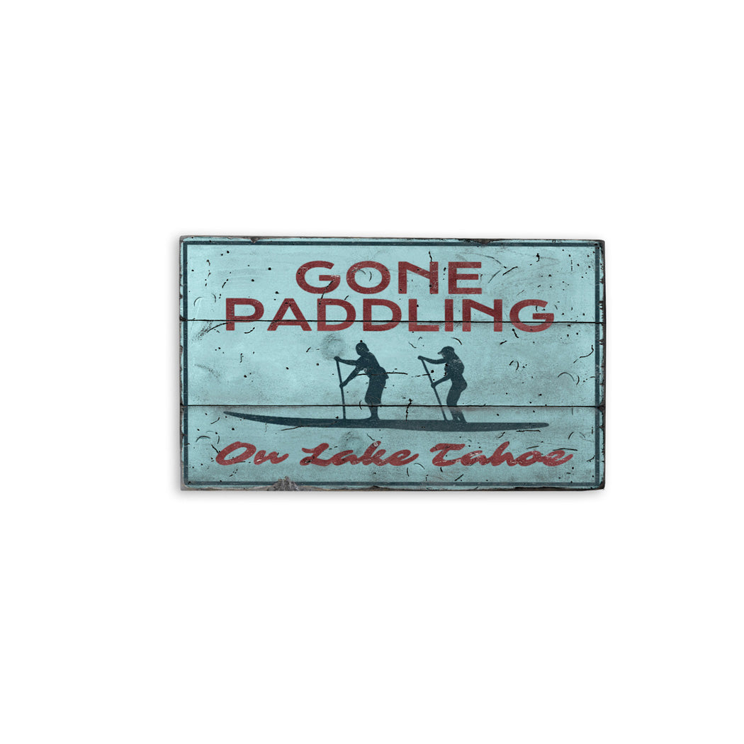 Gone Paddling Rustic Wood Sign – Lizton Sign Shop