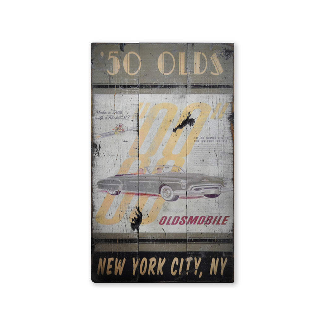 1952 Oldsmobile Rustic Wood Sign – Lizton Sign Shop