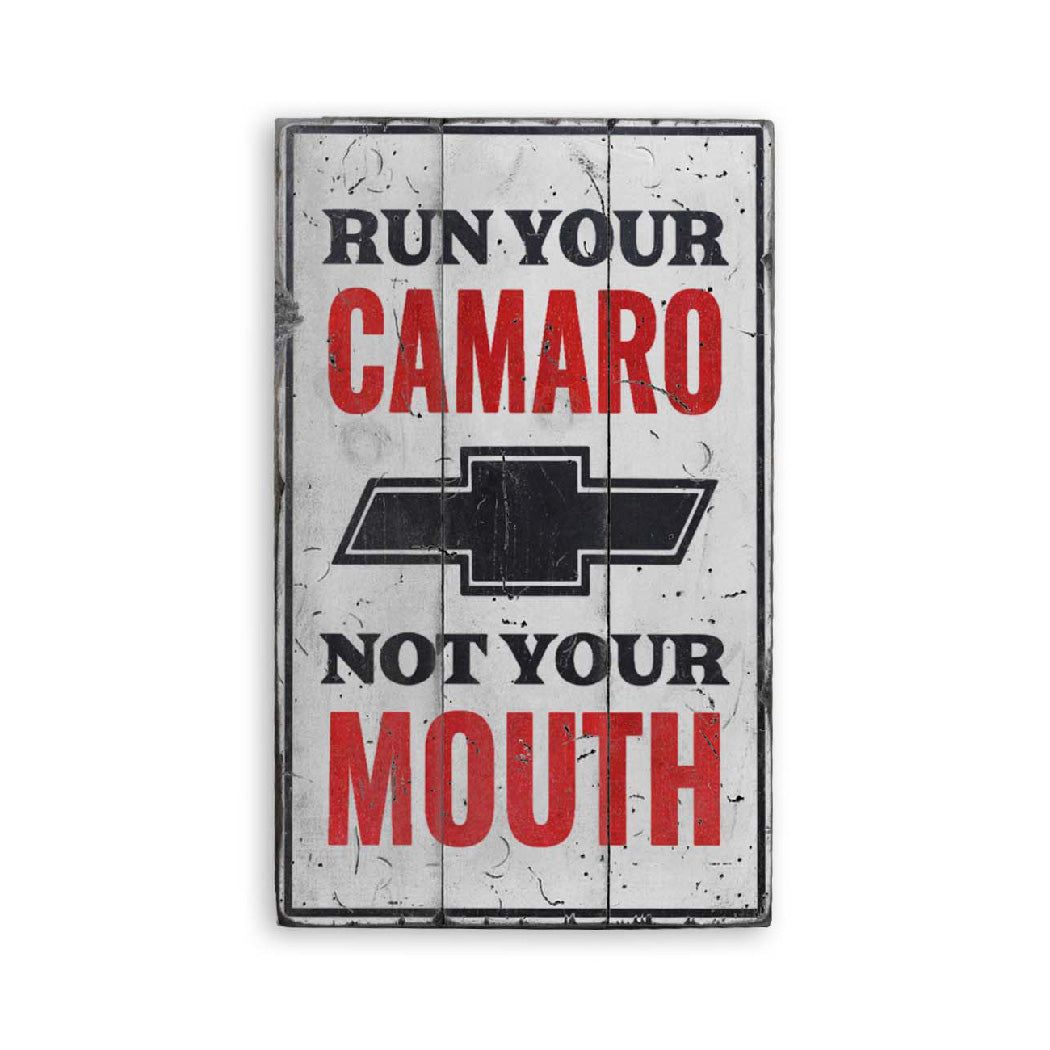 Funny Camaro Rustic Wood Sign – Lizton Sign Shop