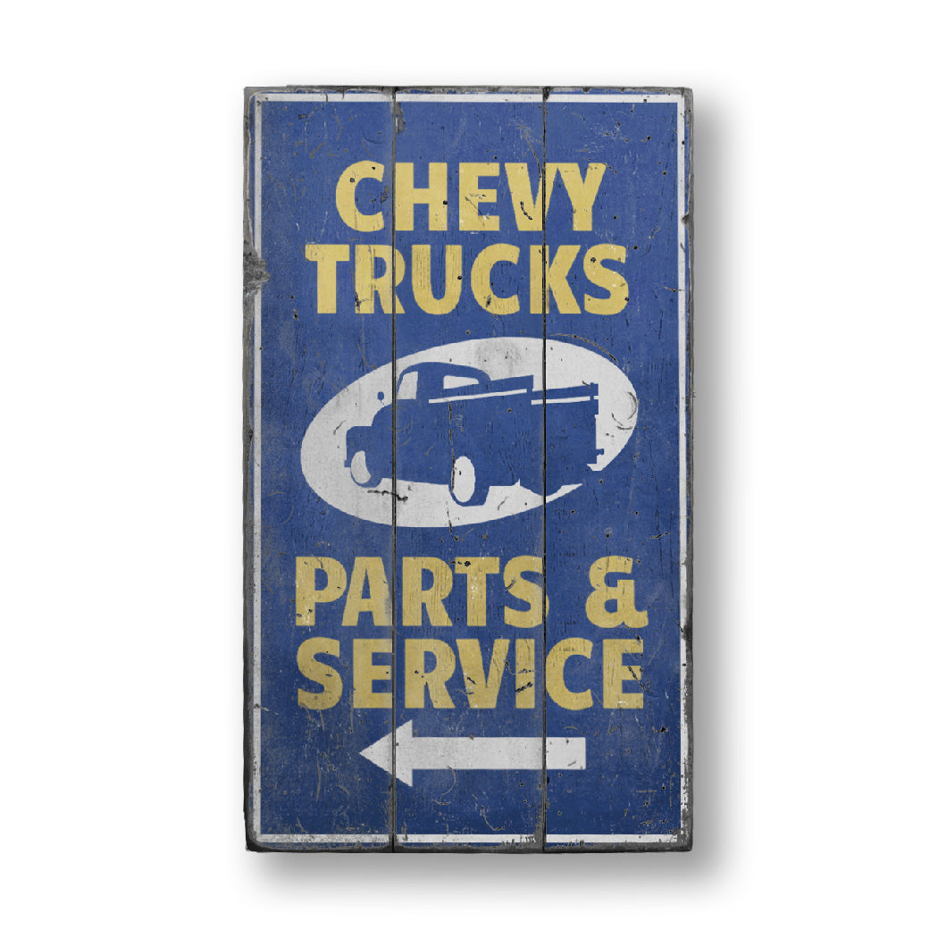 Chevy Trucks Arrow Rustic Wood Sign – Lizton Sign Shop
