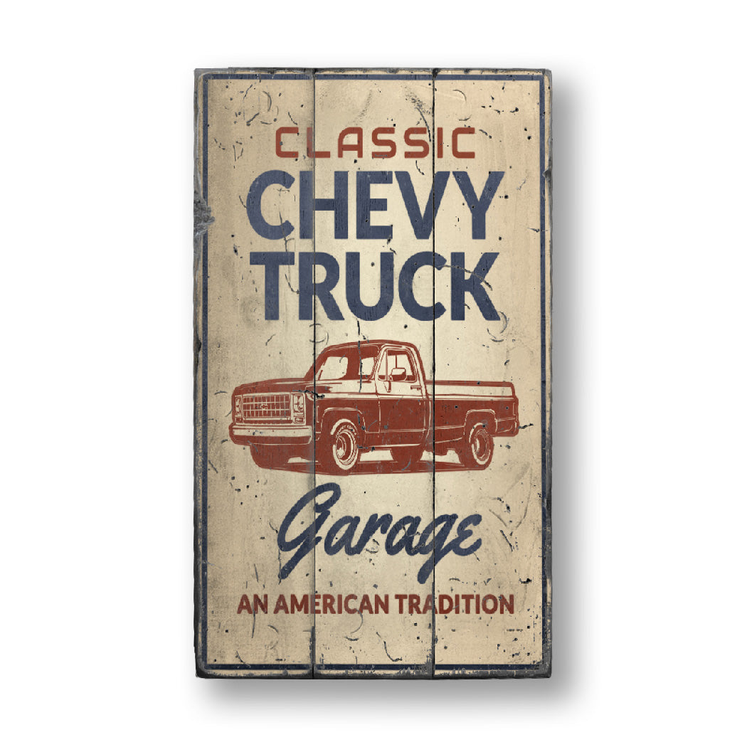Classic Chevy Truck Rustic Wood Sign – Lizton Sign Shop