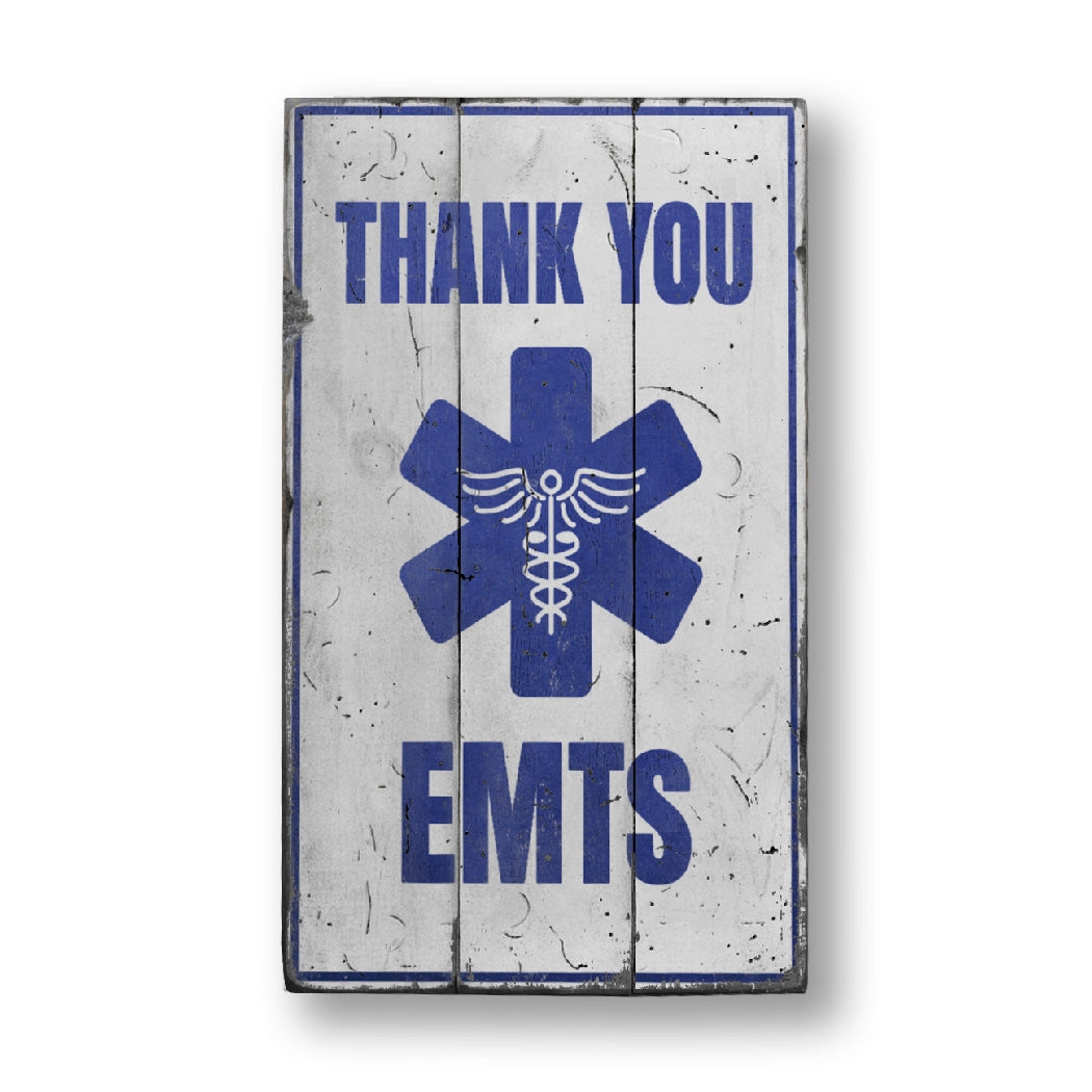 EMT Rustic Wood Sign – Lizton Sign Shop