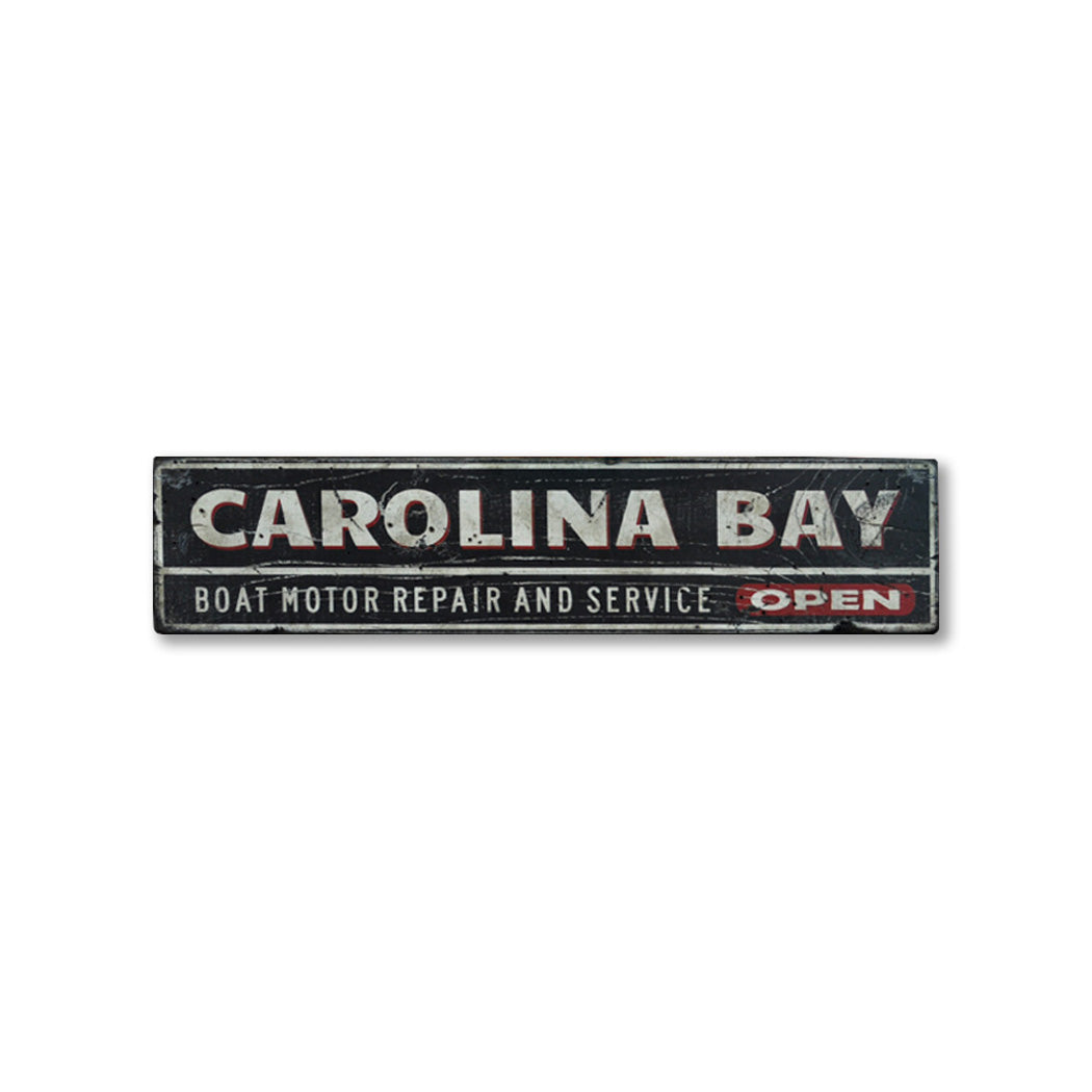 Bay Boat Motor Repair Rustic Wood Sign – Lizton Sign Shop