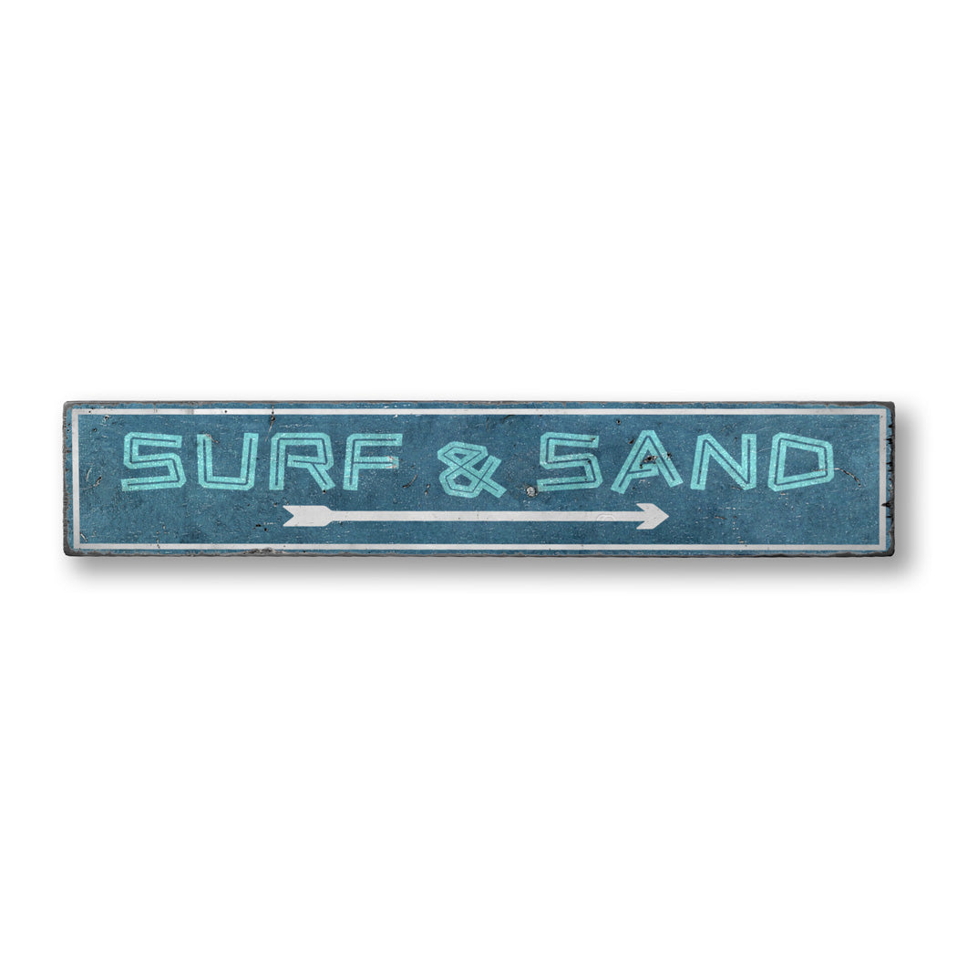 Surf And Sand Rustic Wood Sign – Lizton Sign Shop