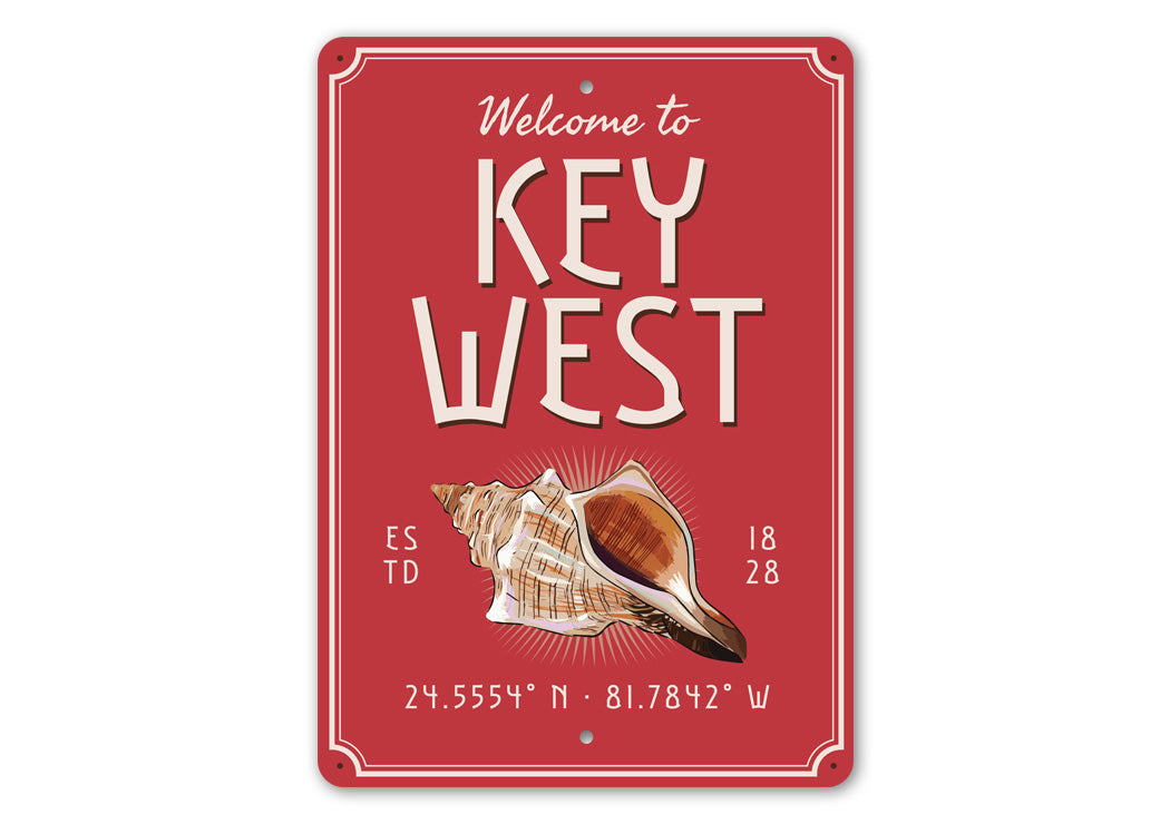 Key West Coordinates Conch Shell Sign – Lizton Sign Shop