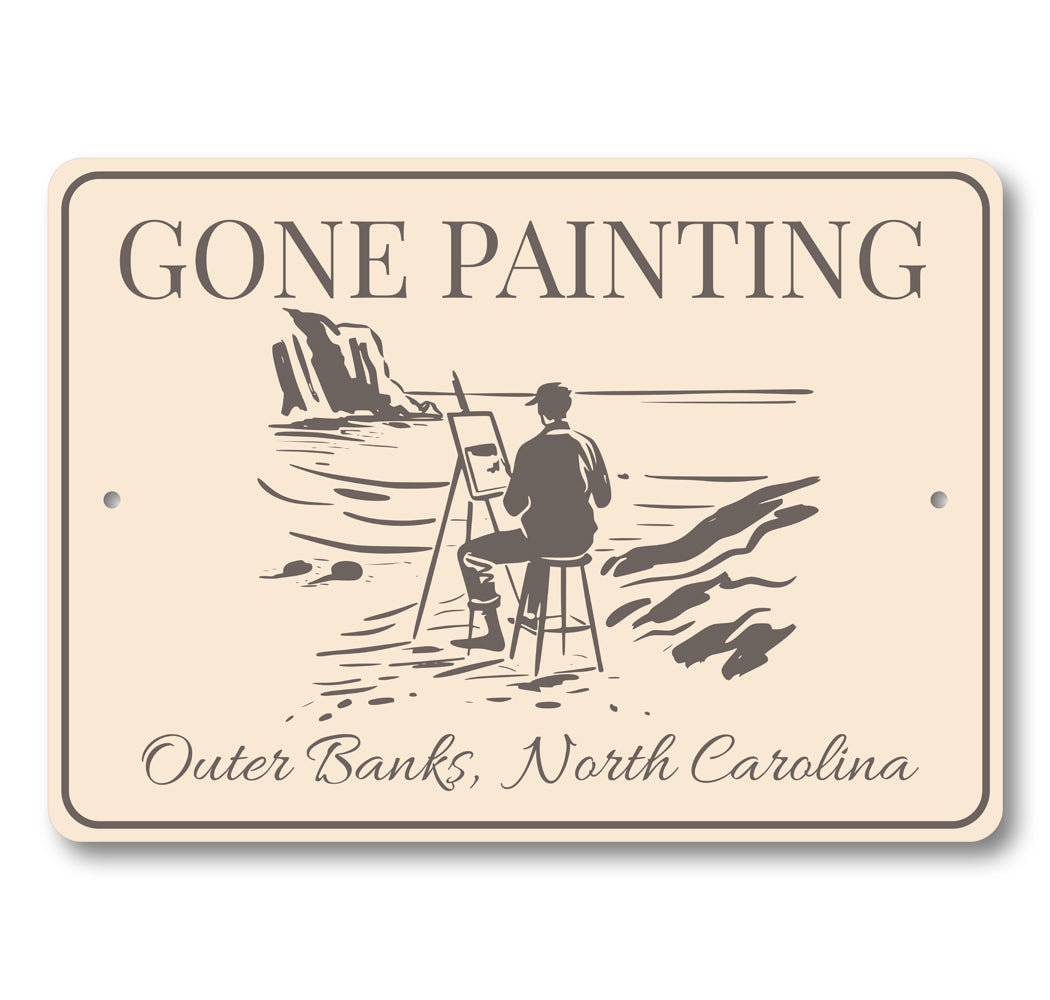 Gone Painting Outer Banks North Carolina Sign – Lizton Sign Shop