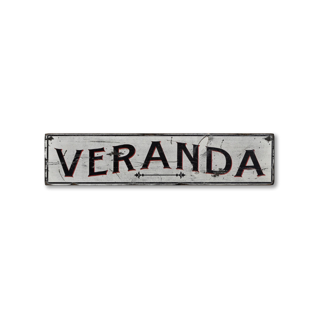 Veranda Rustic Wood Sign – Lizton Sign Shop