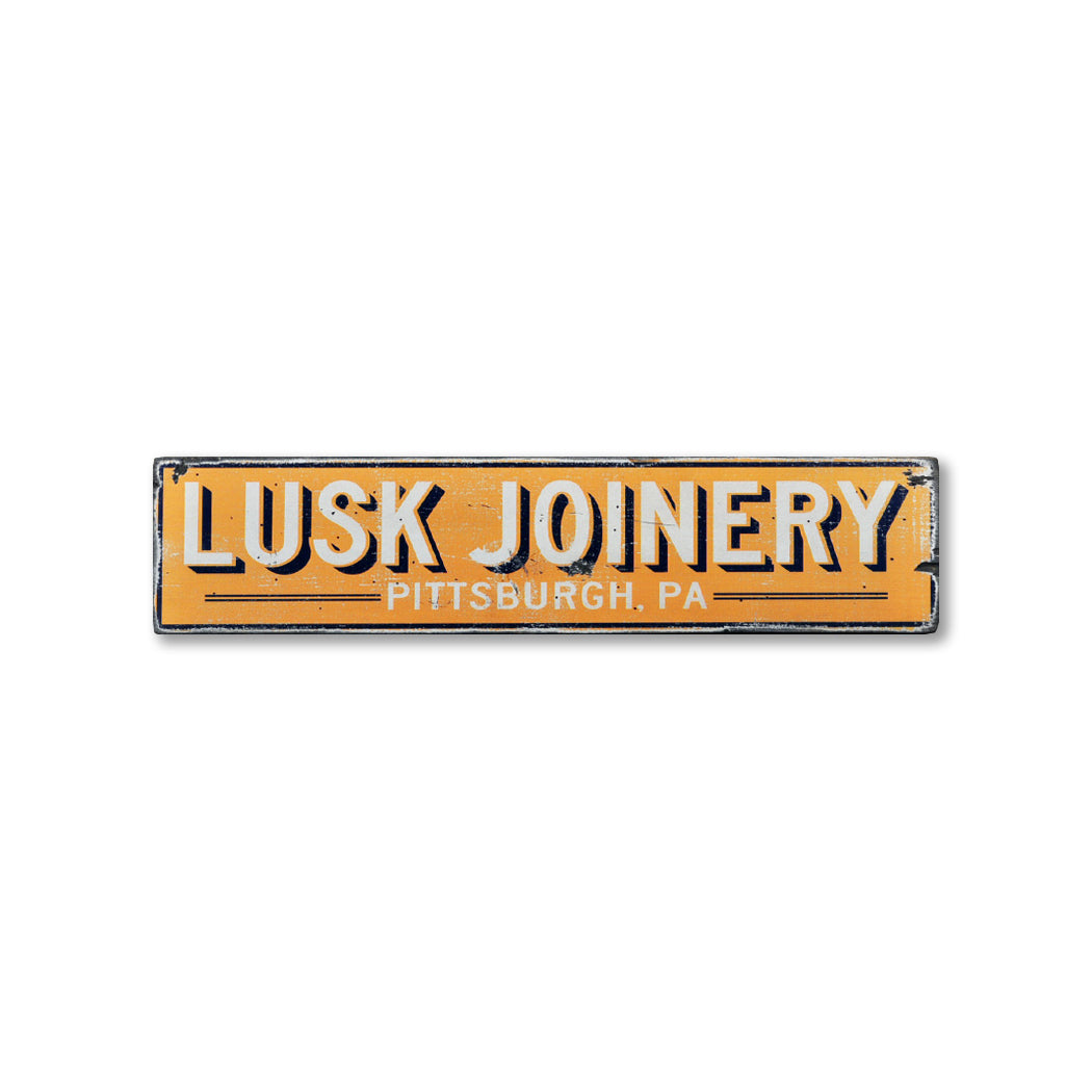 Joinery Business City State Rustic Wood Sign – Lizton Sign Shop