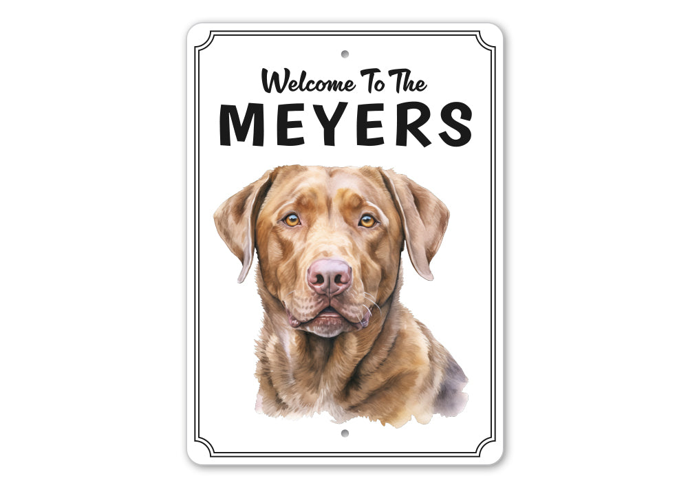 Chesapeake Bay Retriever Welcome To Personalized Sign – Lizton Sign Shop