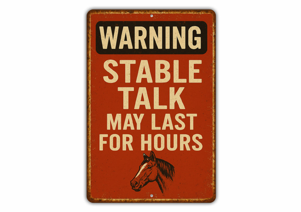 Stable Talk Funny Horse Stall Equestrian Rustic Sign – Lizton Sign Shop