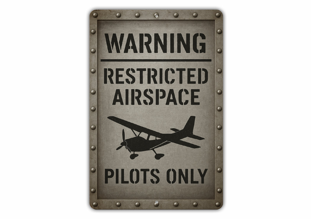 Aluminum Aviation Sign Warning Restricted Airspace Pilots Only Metal ...