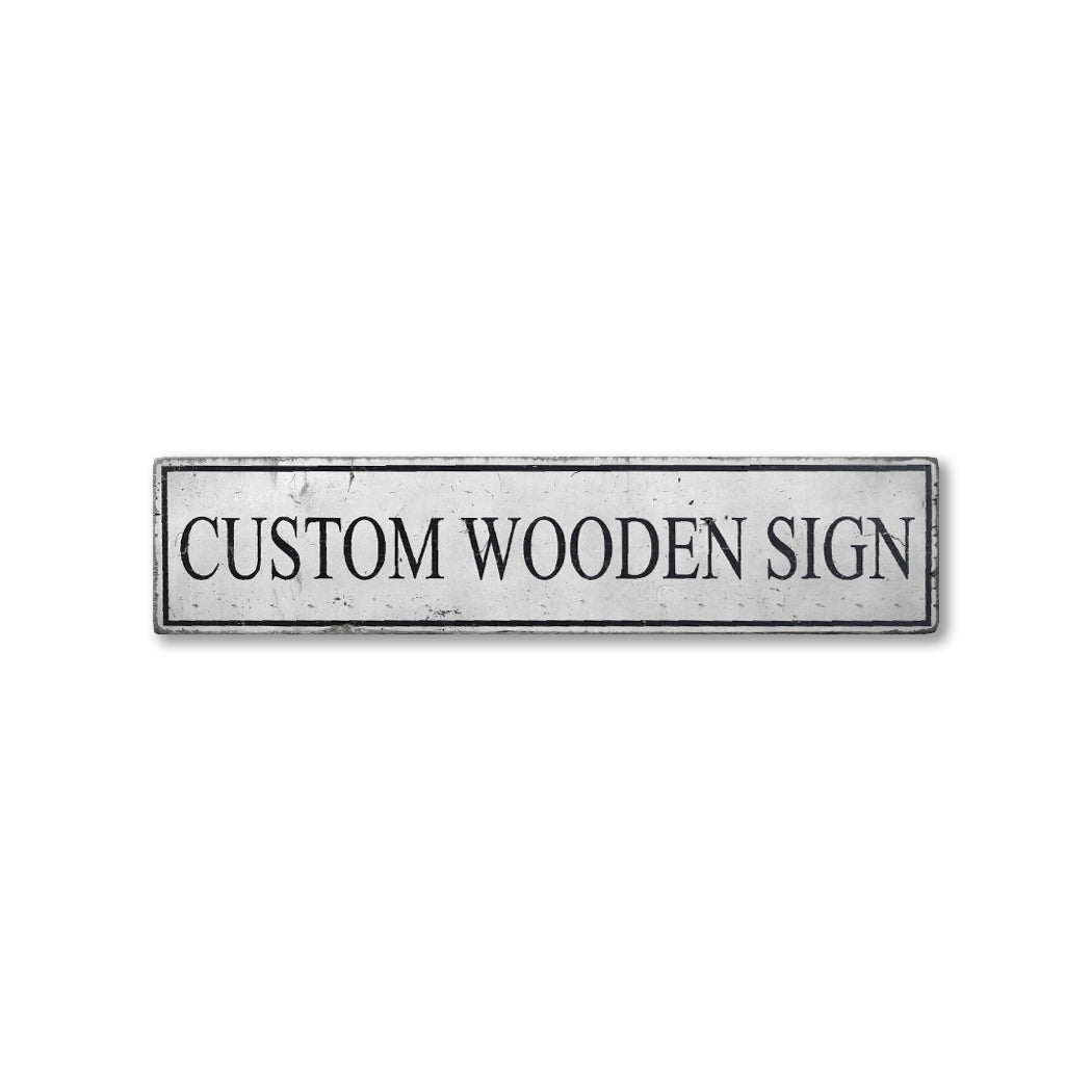 Narrow Rectangle Custom Wooden Sign – Lizton Sign Shop