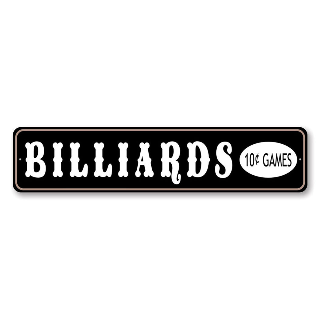 Billiards 10 Cents Sign – Lizton Sign Shop