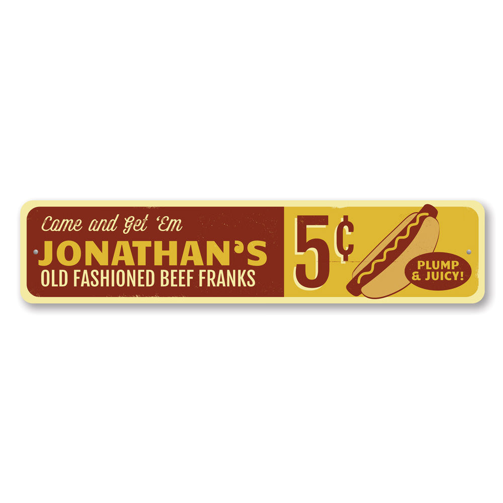 Old Fashioned Beef Franks Sign – Lizton Sign Shop