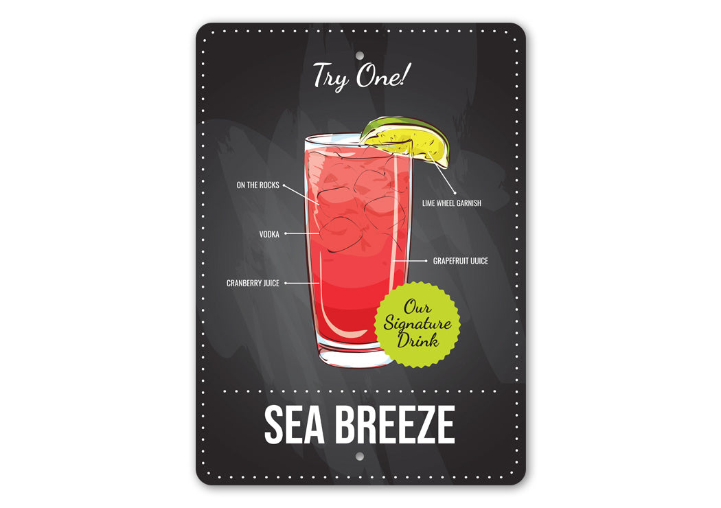 Sea Breeze Signature Drink Metal Sign – Lizton Sign Shop