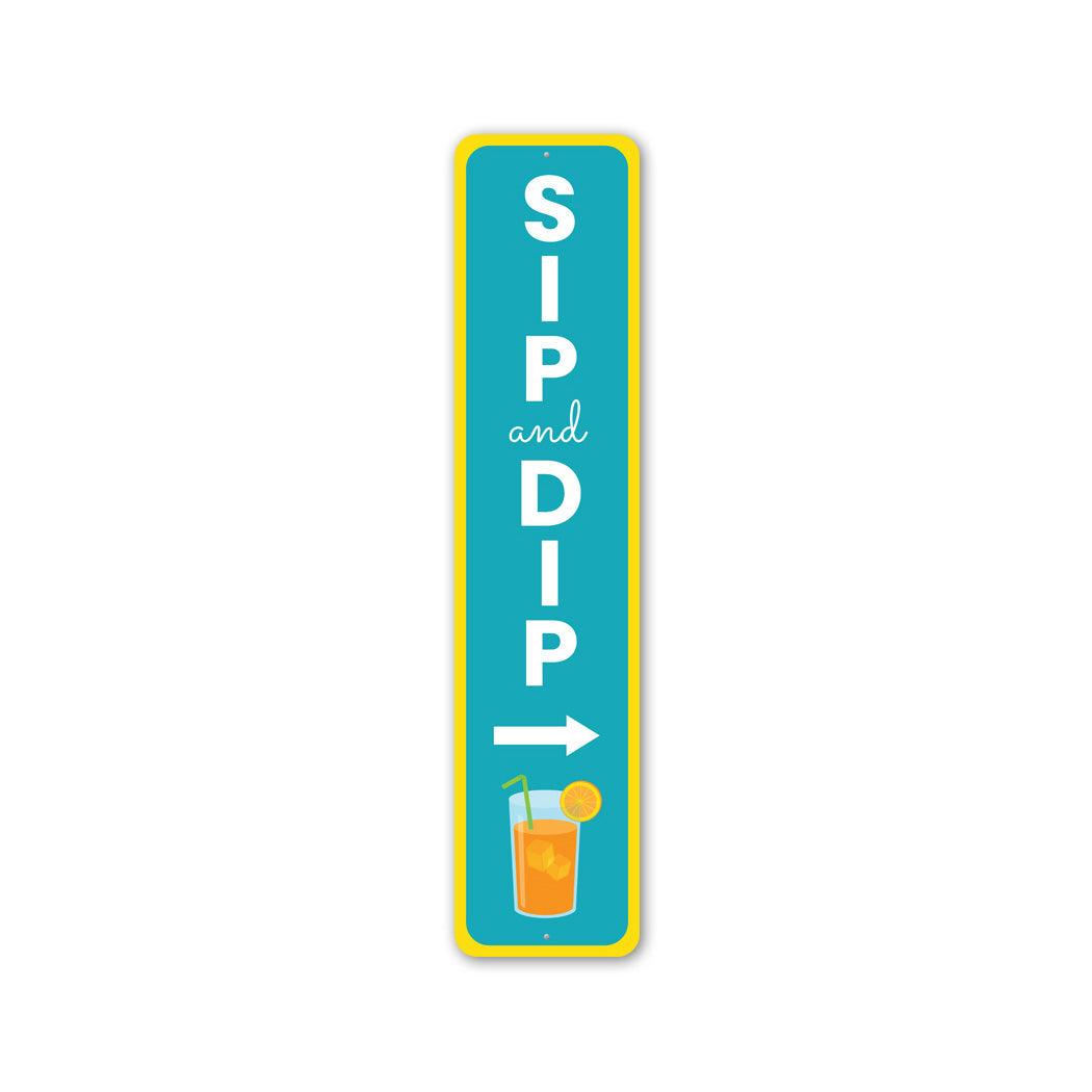 Sip And Dip Orange Juice Swimming Pool Sign – Lizton Sign Shop