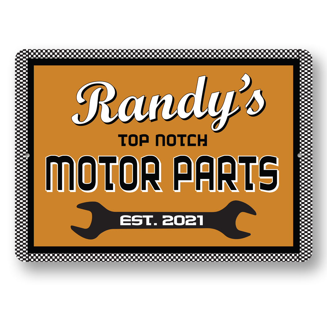 Personal Motor Parts Sign Sign – Lizton Sign Shop