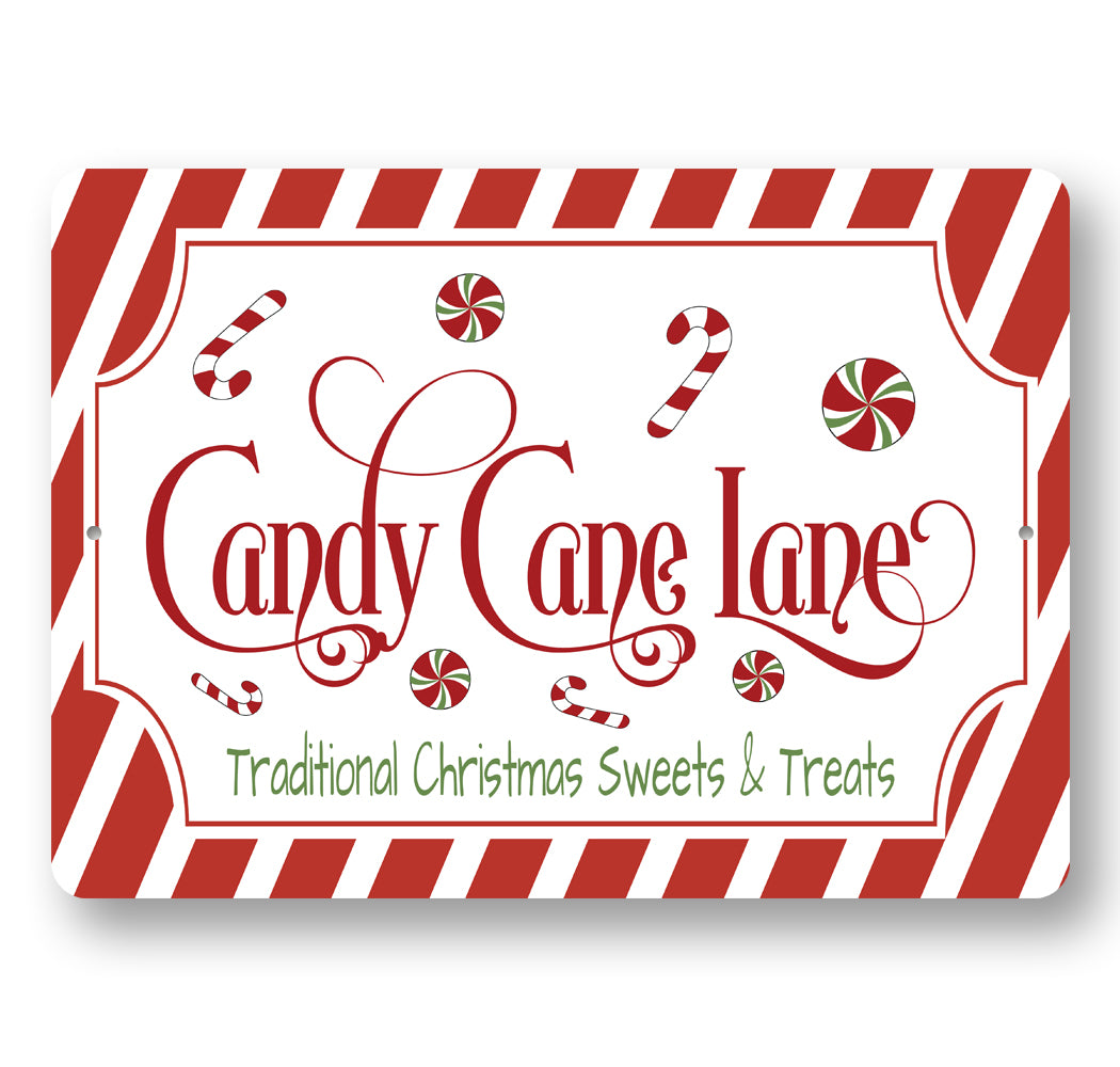 Candy Cane Lane Sign – Lizton Sign Shop