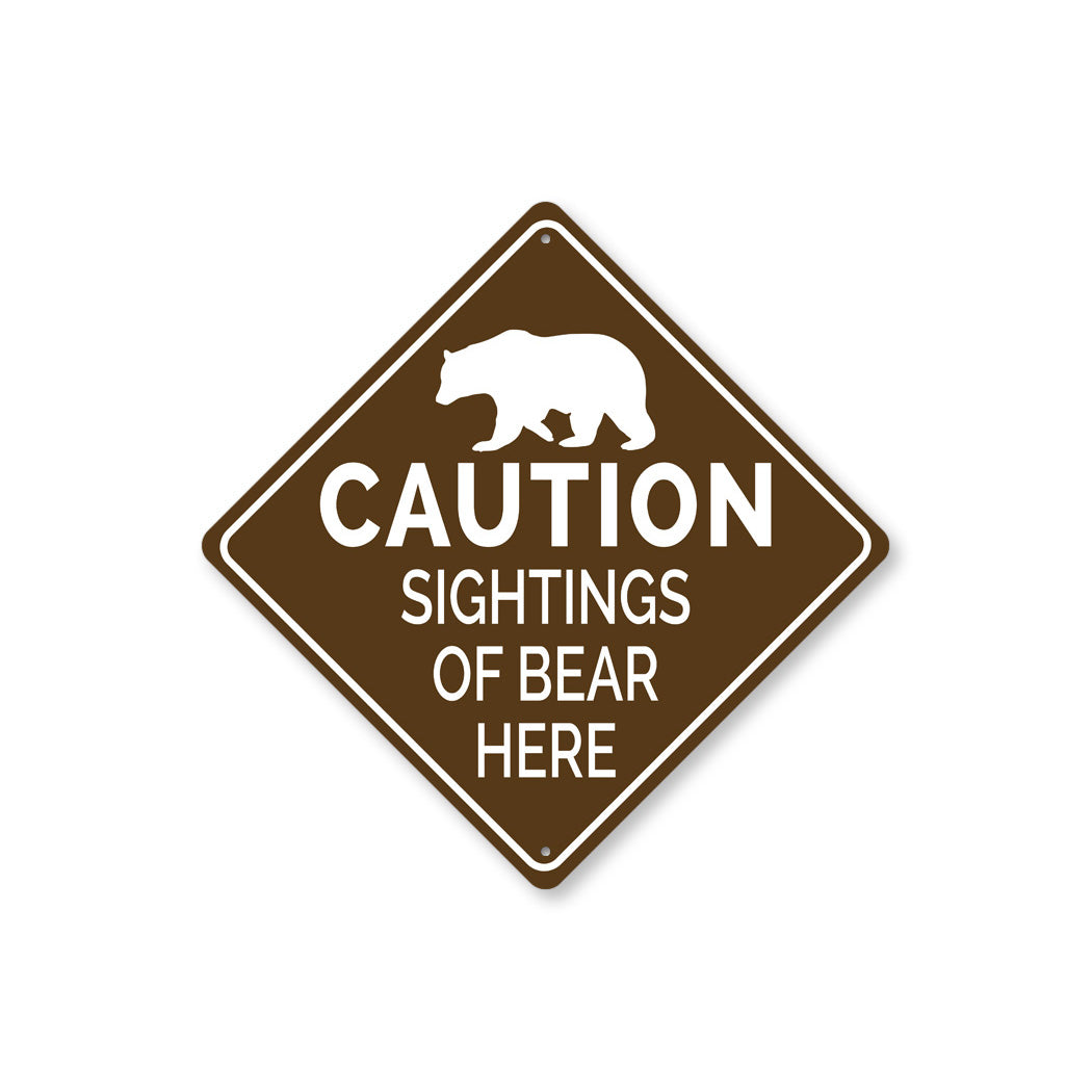 Bear Sightings Here Diamond Sign – Lizton Sign Shop