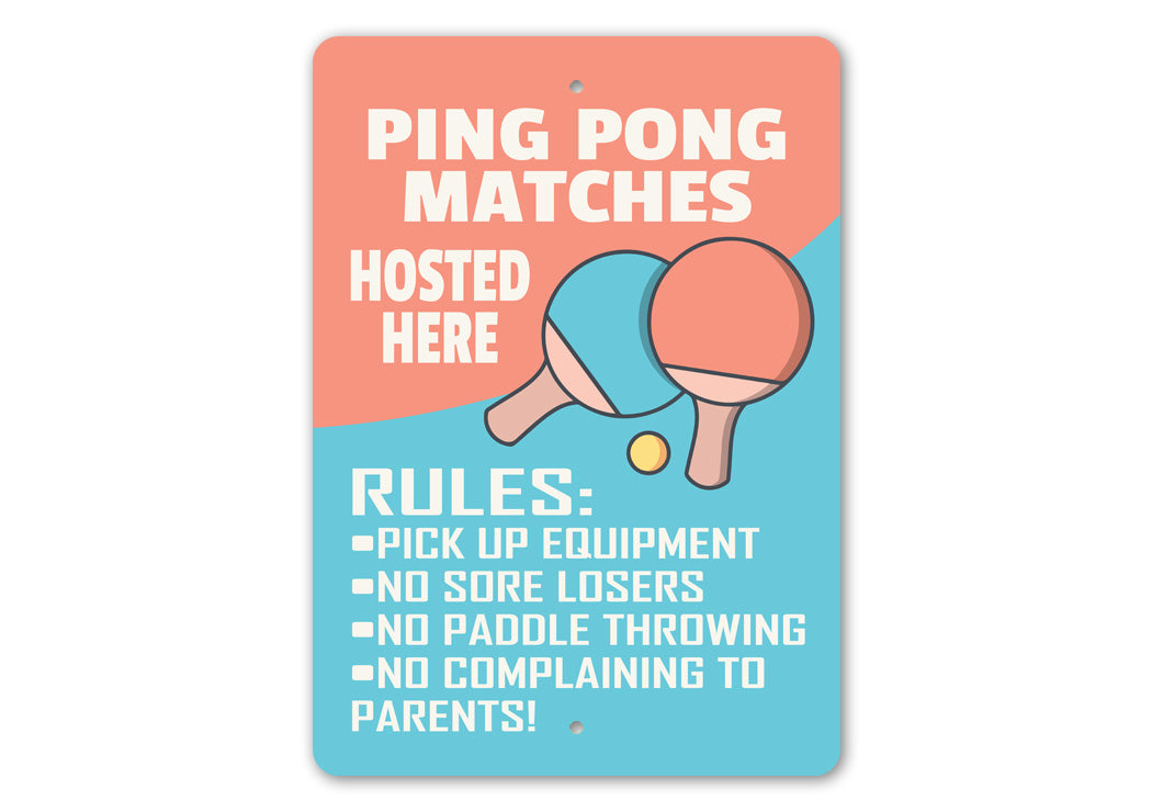 Ping Pong Rule Sign Sign – Lizton Sign Shop
