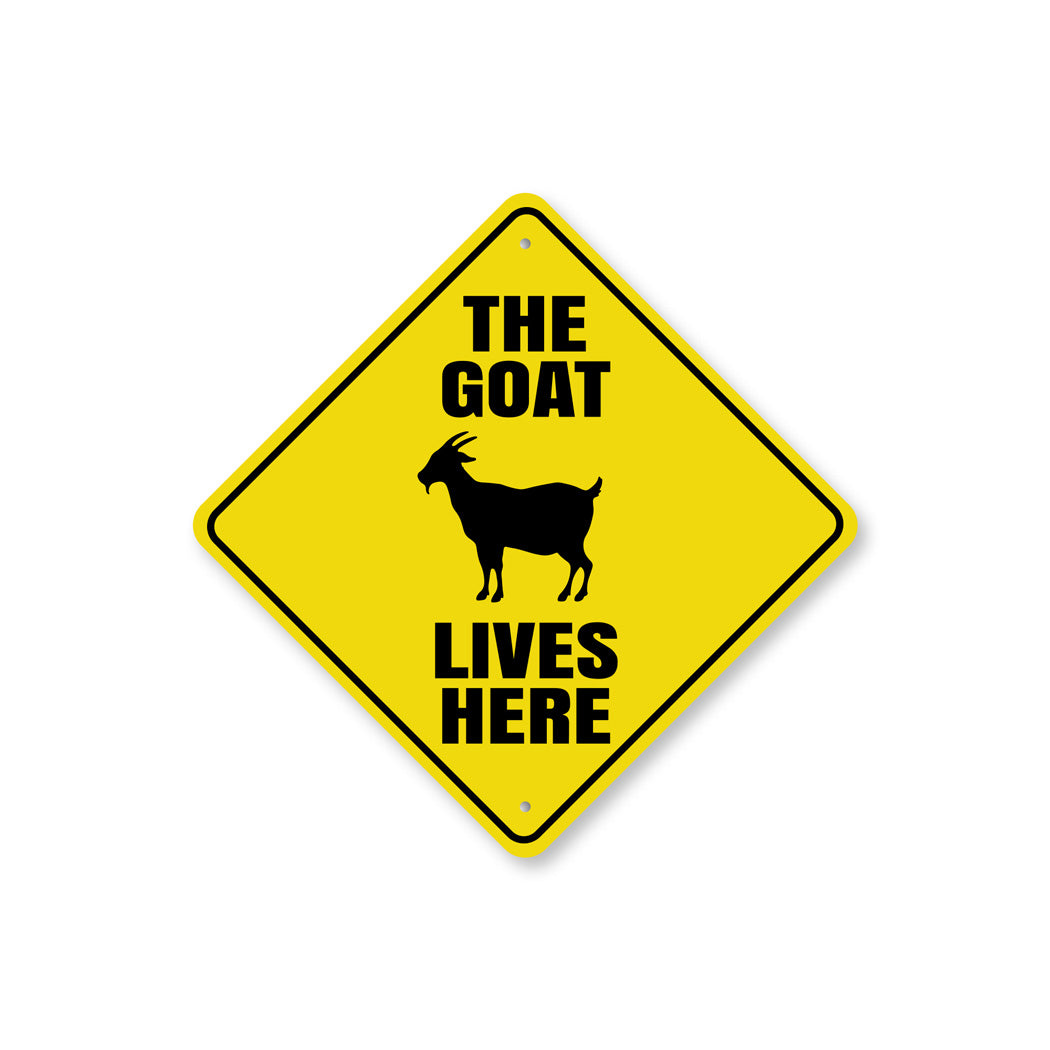 The Goat Lives Here Sign – Lizton Sign Shop